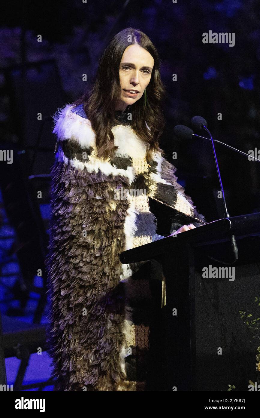 New Zealand Prime Minister Jacinda Ardern speaking during the National ...