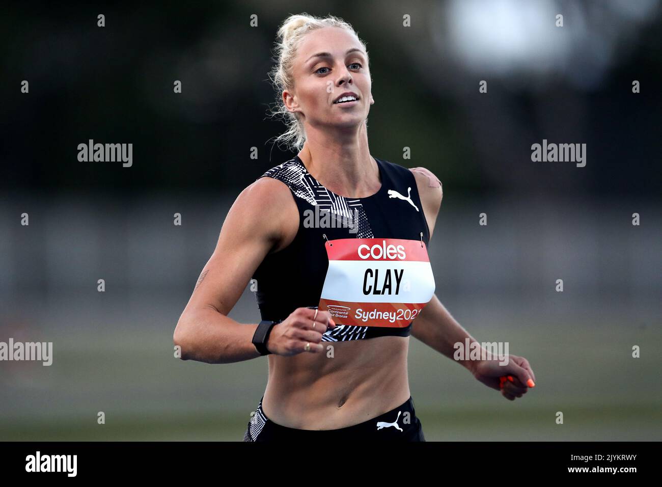 Liz Clay of Qld competes in the Womens 100m Hurdles 84cm Open during ...