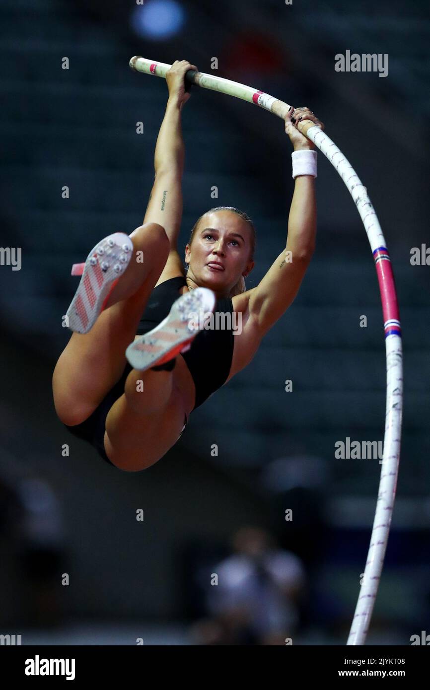 Elizaveta Parnov of Western Australia competes in the Womens Pole Vault ...