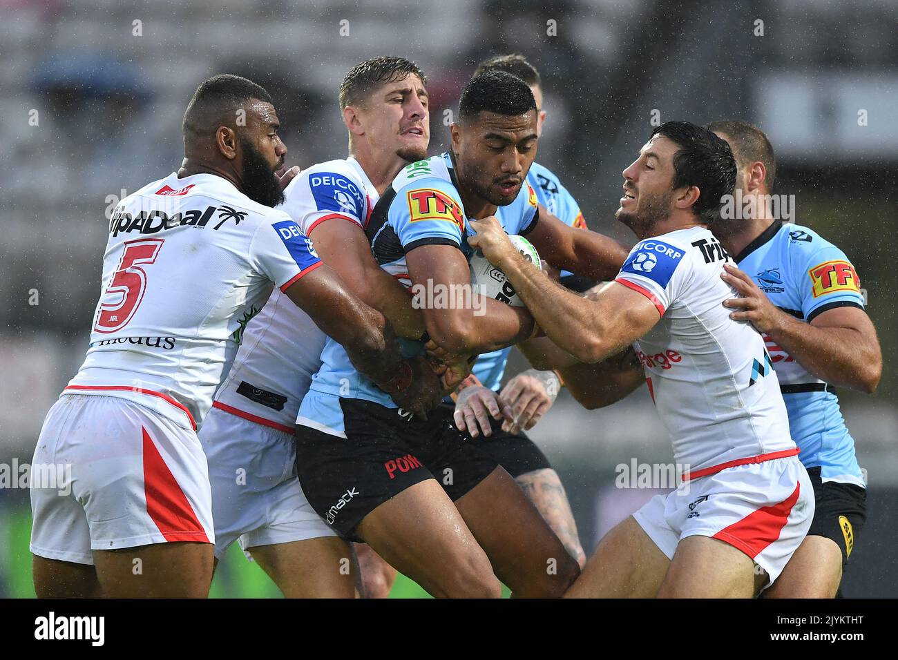 Ronaldo Mulitalo of the Sharks during the Round 1 NRL match between the ...