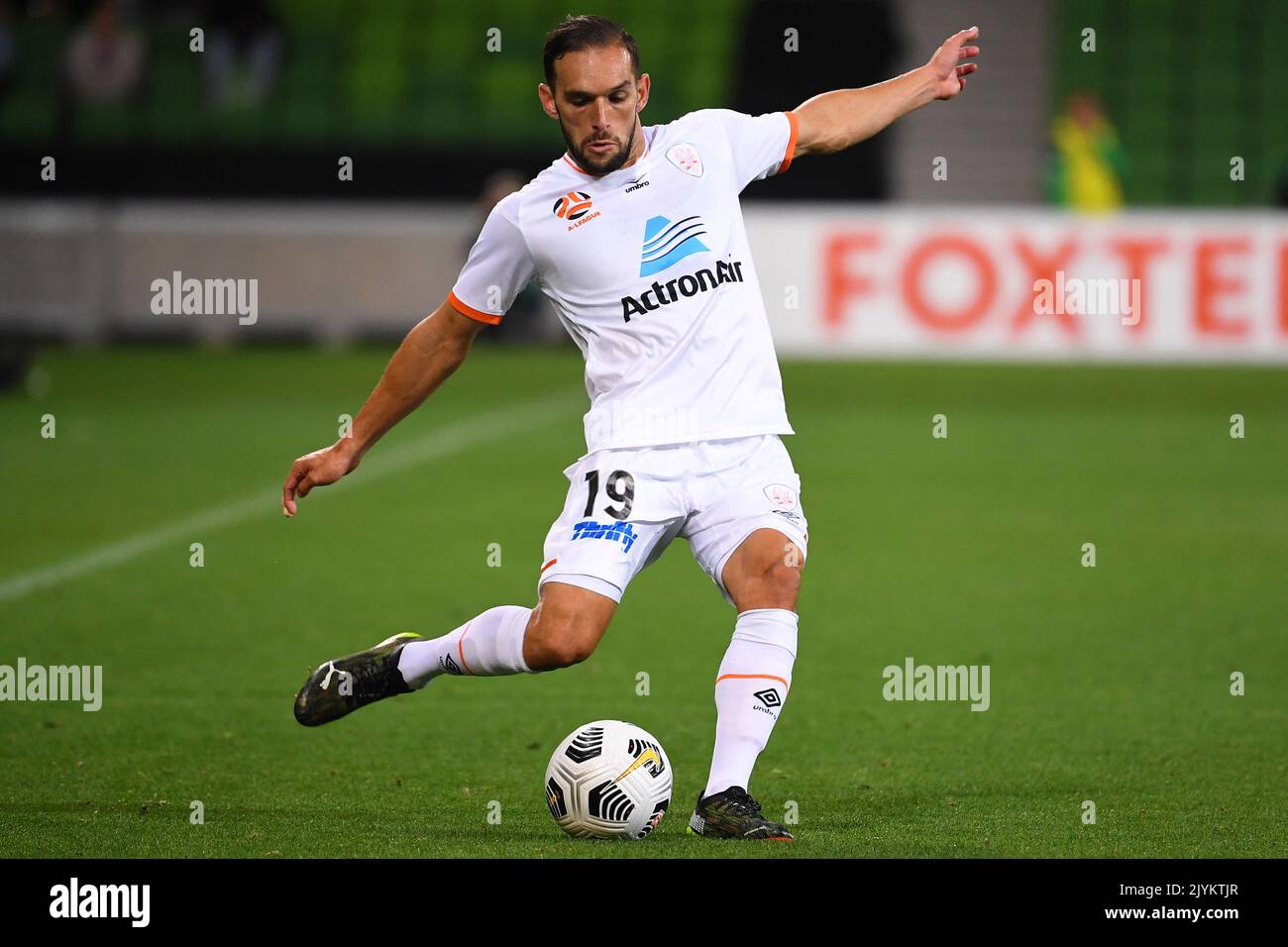 Jack Hingert of Brisbane Roar in action during the A-League match ...