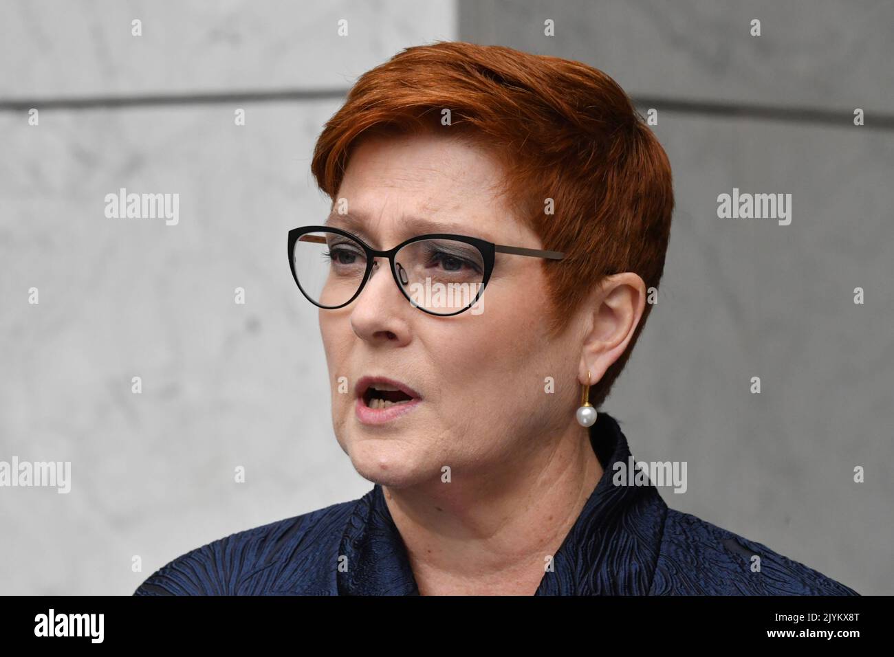Minister for Foreign Affairs Marise Payne at a press conference at ...