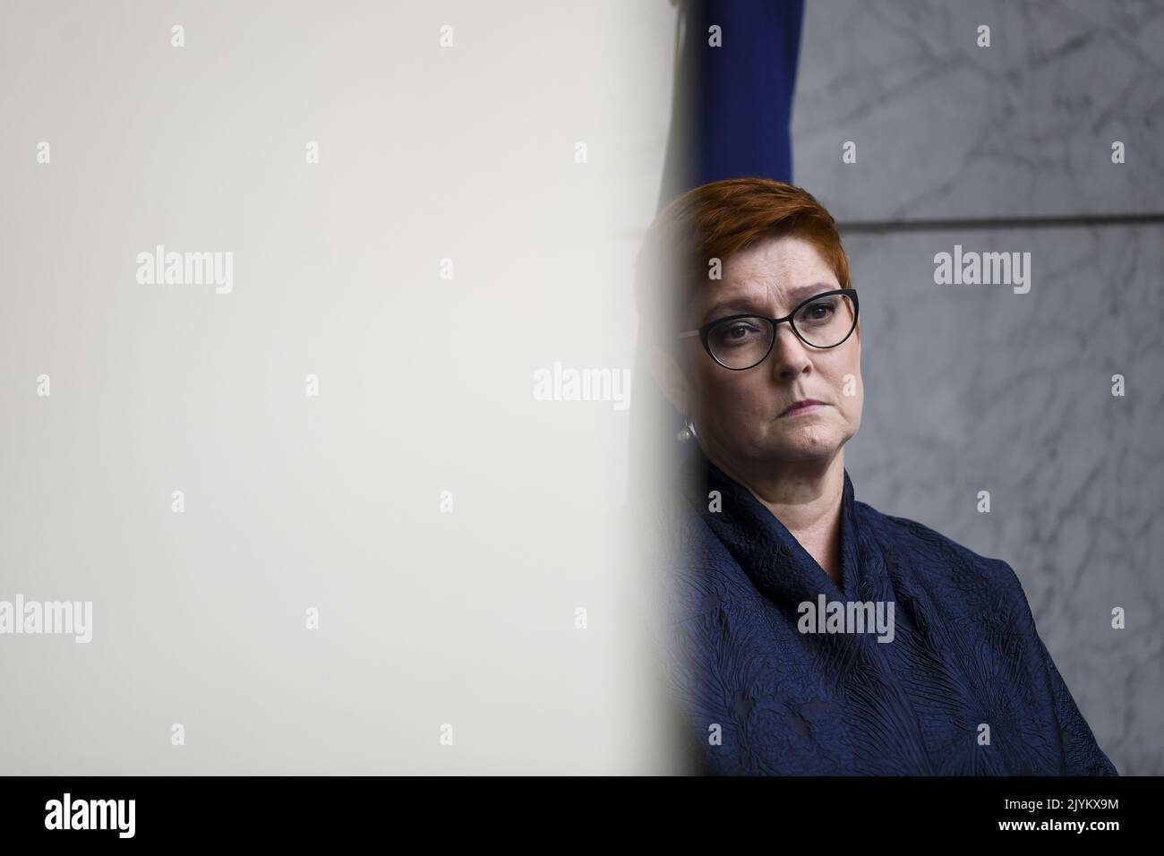 Australian Foreign Minister Marine Payne speaks to the media during a ...