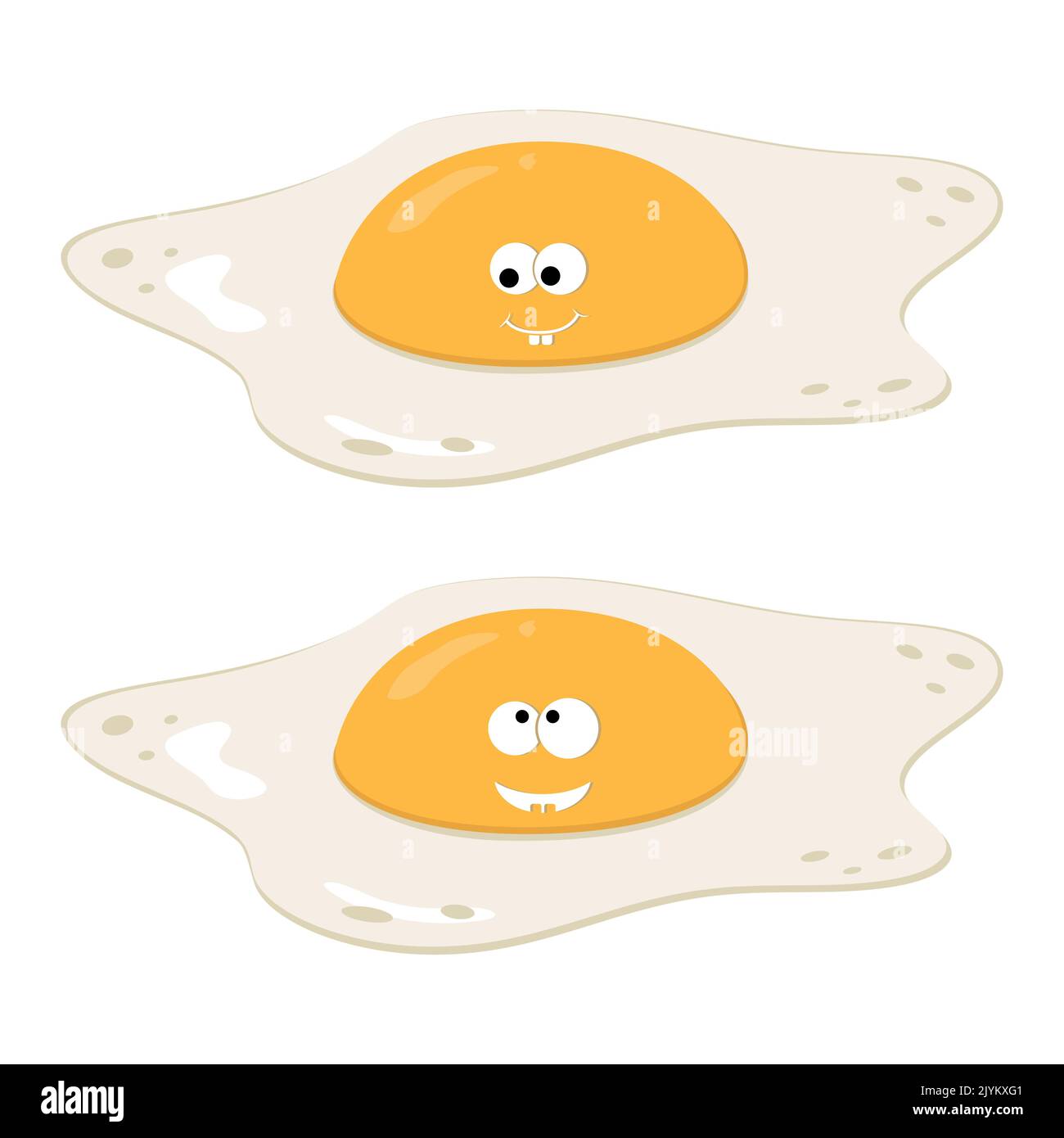 Cute character fried eggs. Color isolated Vector illustration of kawaii ...