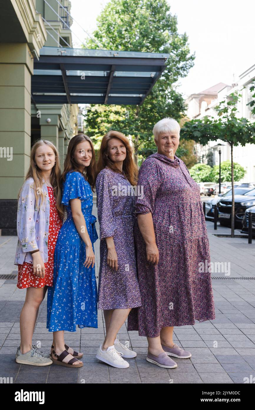 happy female generation - mother, grandmother, granddaughters Stock ...