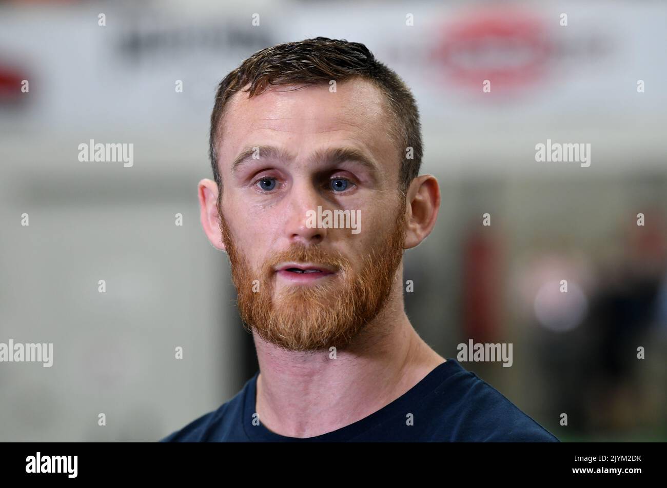 Boxer Dennis Hogan is seen during a media conference at Webbstrong Gym ...
