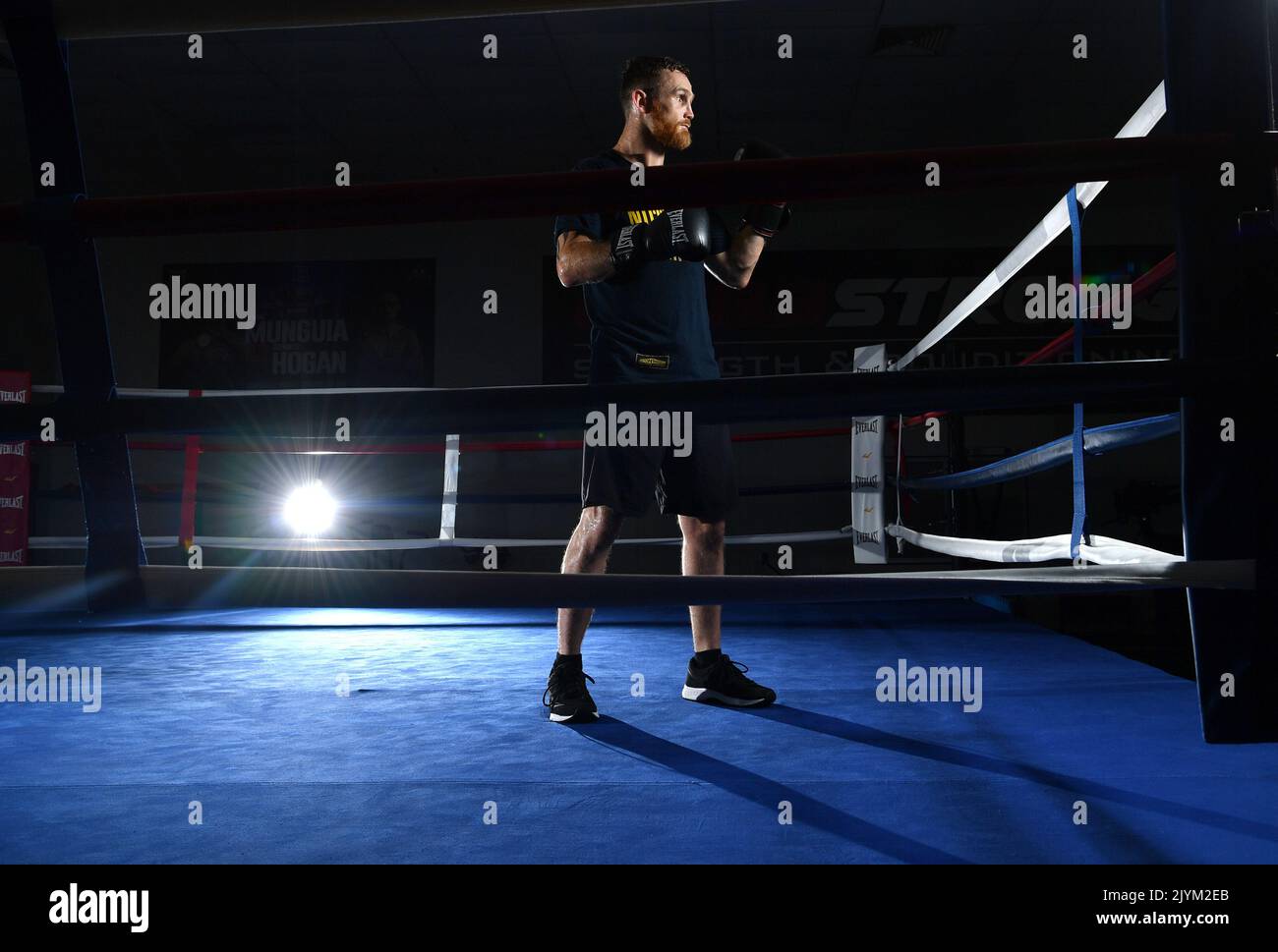 Boxer Dennis Hogan is seen posing for a photograph during a media ...