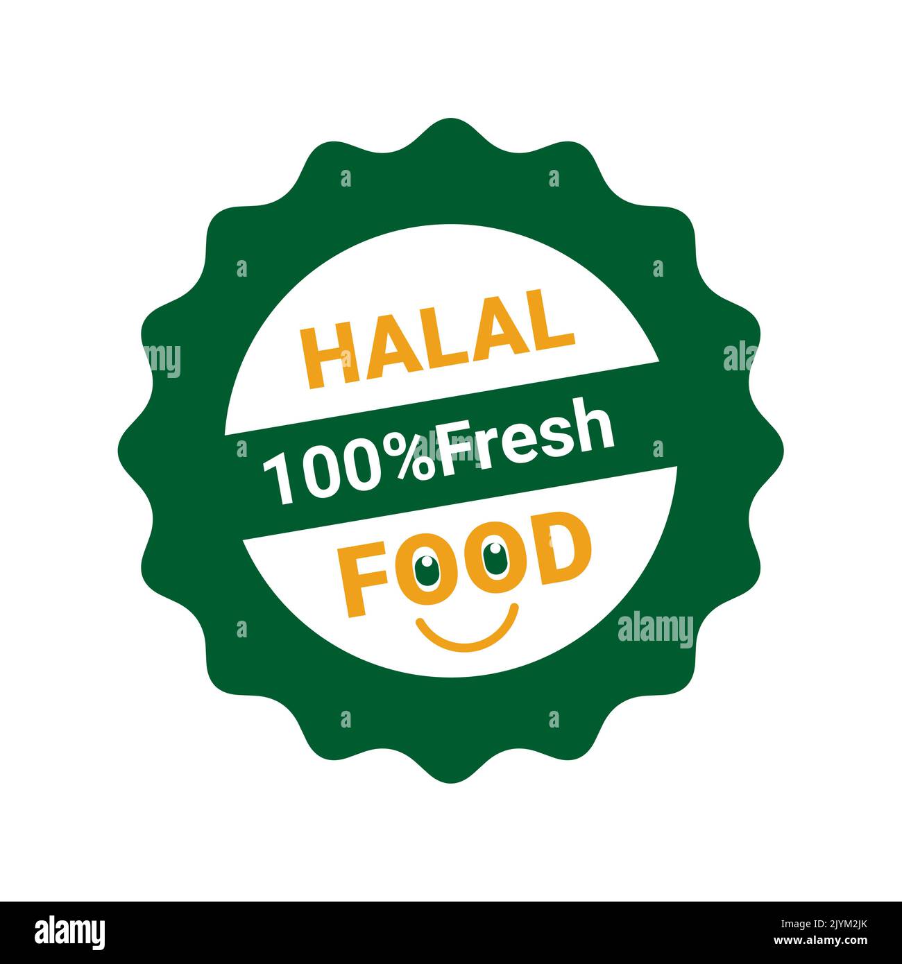 Halal food stamp illustration Cut Out Stock Images & Pictures - Alamy