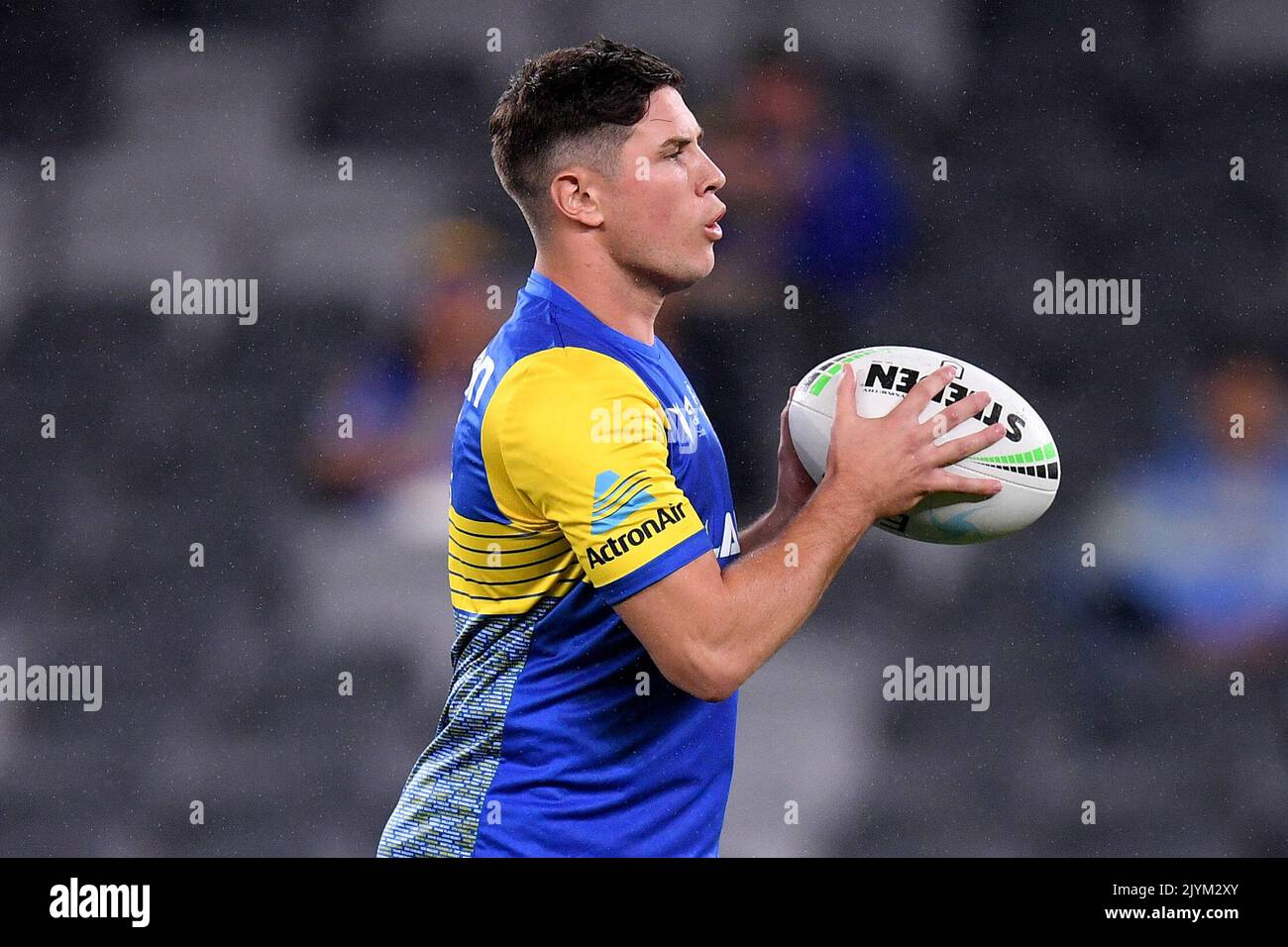 Mitchell Moses of the Eels during the warm up ahead of the Round 2 NRL ...