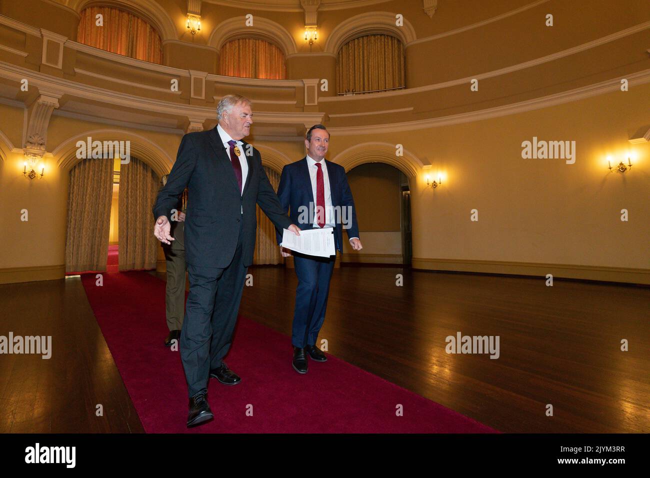 Premier-elect West Australian Labor leader Mark McGowan (right) and Kim ...