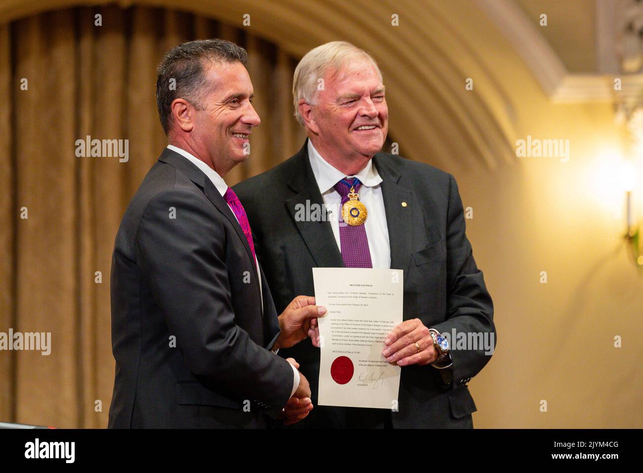 Paul Papalia (left) is sworn into WA Labor’s new cabinet as Minister ...