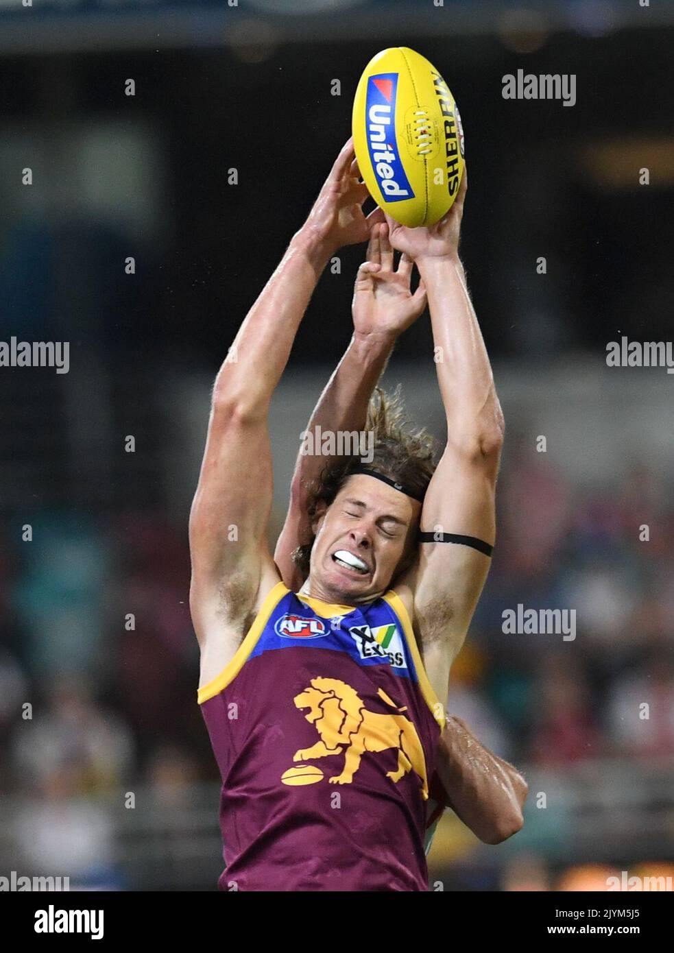 Tom Fullarton of the Lions in action during the Round 1 AFL match ...
