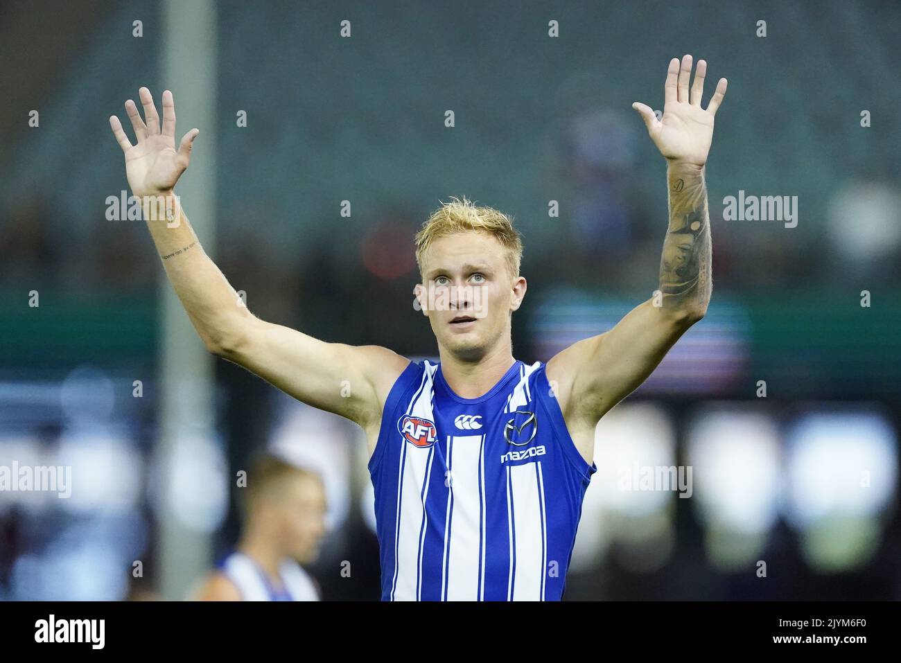 Jaidyn Stephenson of the Kangaroos looks on during the Round 1 AFL ...