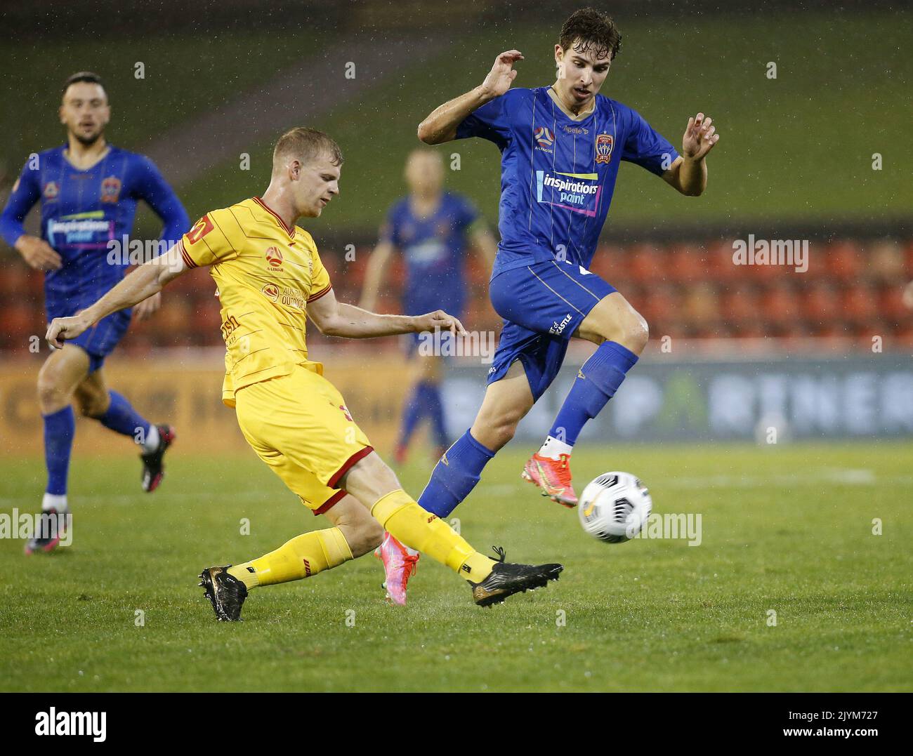 Jordan Elsey during the A-League match between the Newcastle Jets and ...