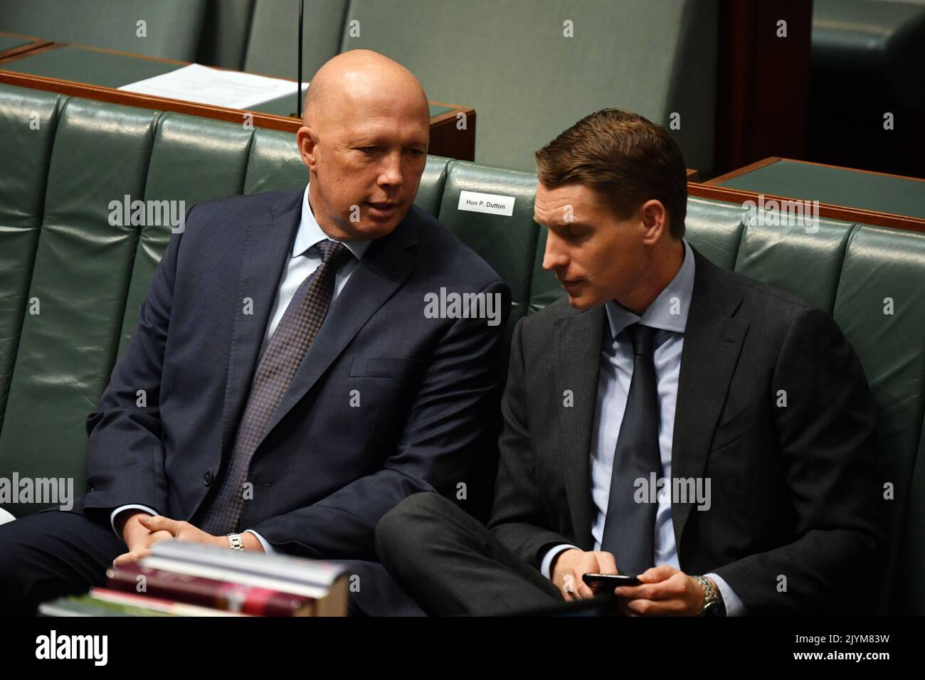 Minister for Home Affairs Peter Dutton and Liberal member for Hastie ...