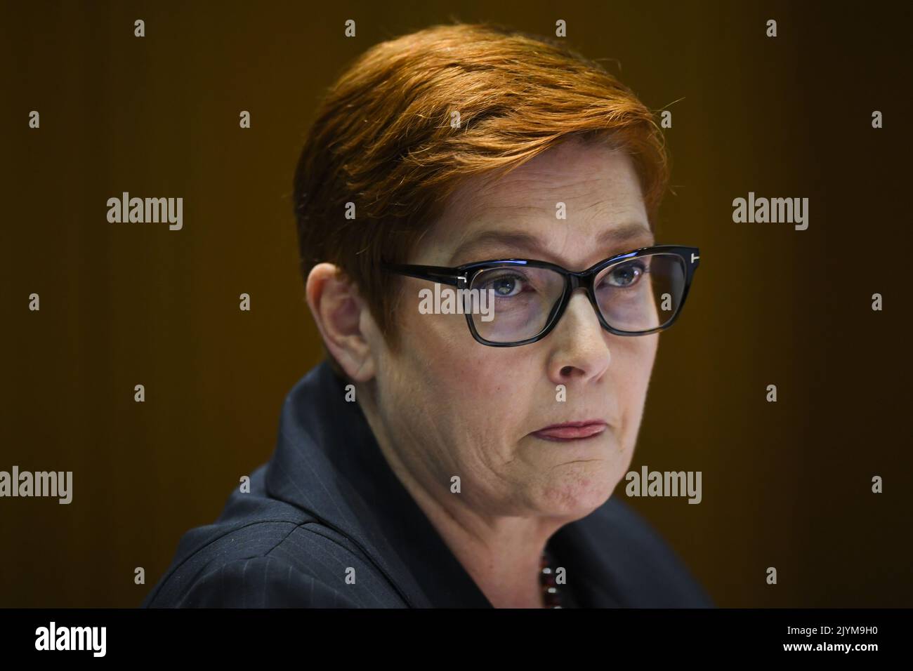 Australian Foreign Minister Marine Payne speaks during Senate Estimates ...