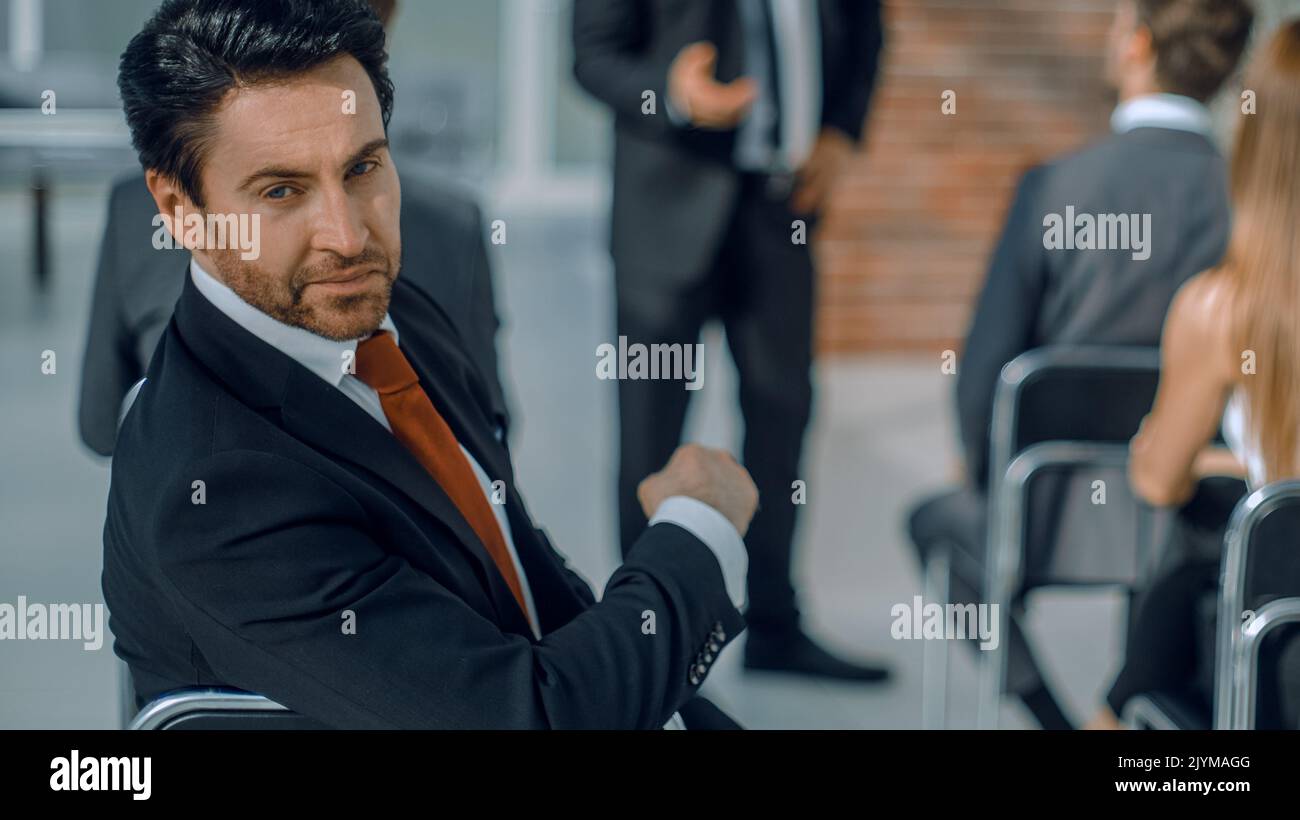 business conference listener sitting in the conference room Stock Photo ...