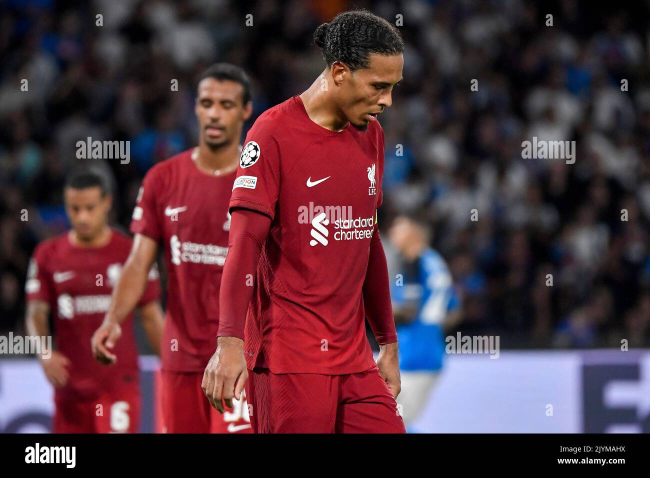 Virgil van Dijk of Liverpool FC looks dejected during the Champions ...