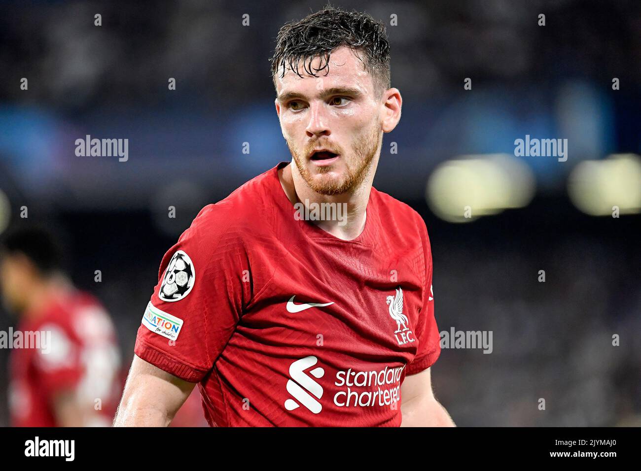 Andrew Robertson of Liverpool FC reacts during the Champions League ...