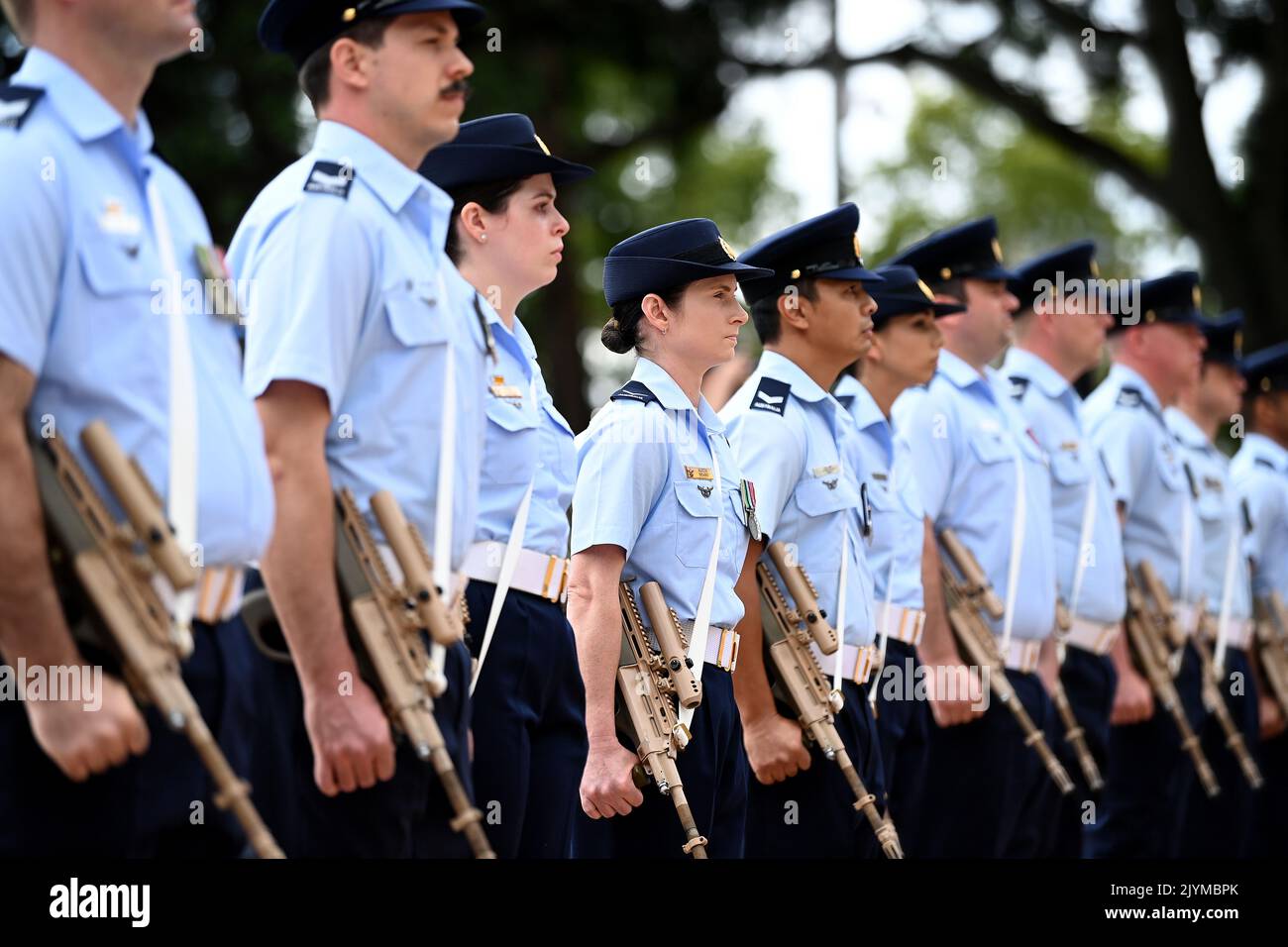 Royal Australian Air Force (RAAF) personnel are seen during a ...