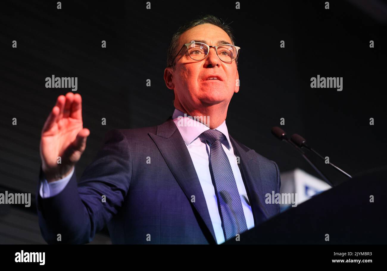 South Australian Premier Steven Marshall during a leaders debate at the ...
