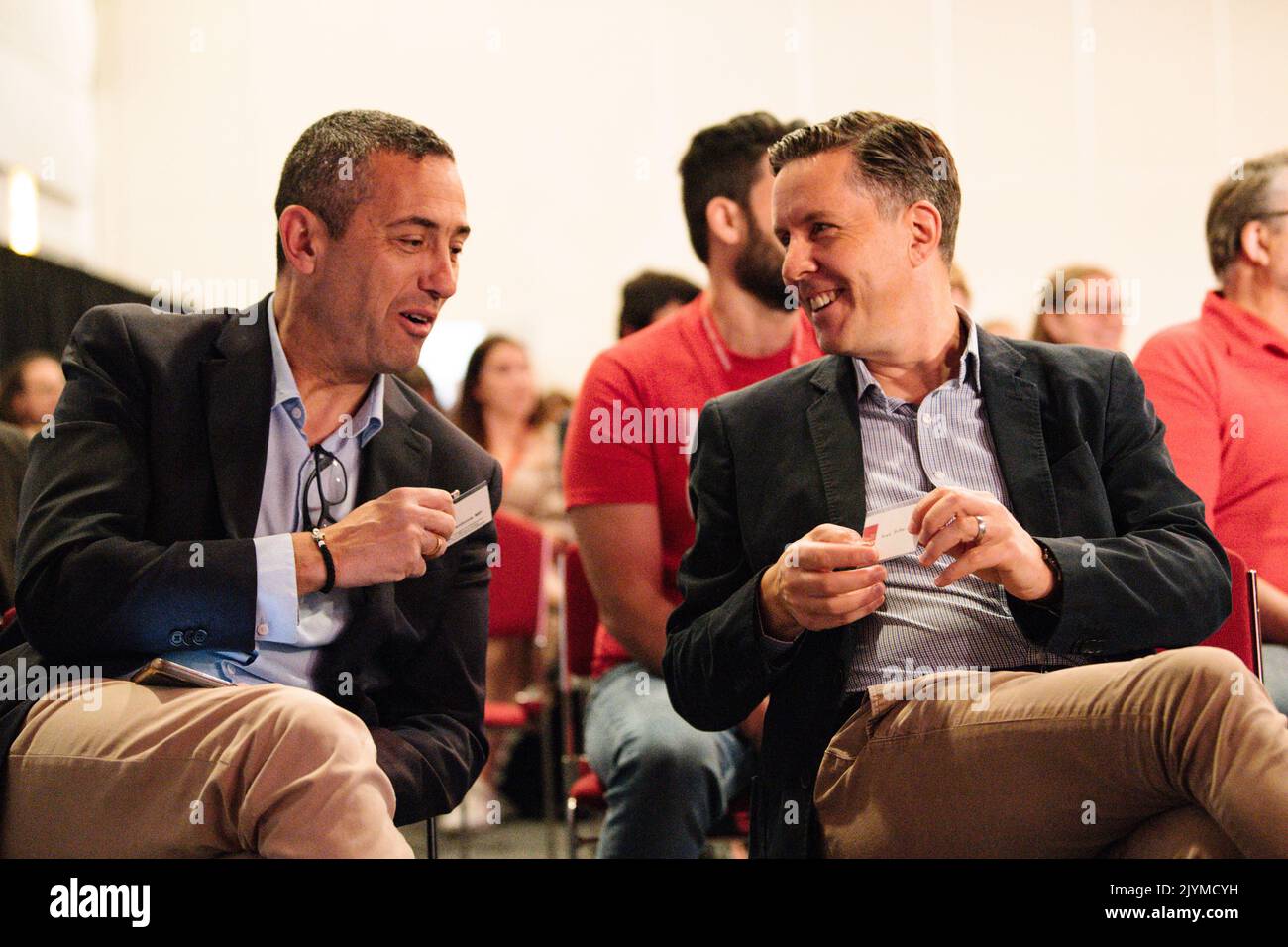 Member for West Torrens Tom Koutsantonis and Mark Butler MP during the ...