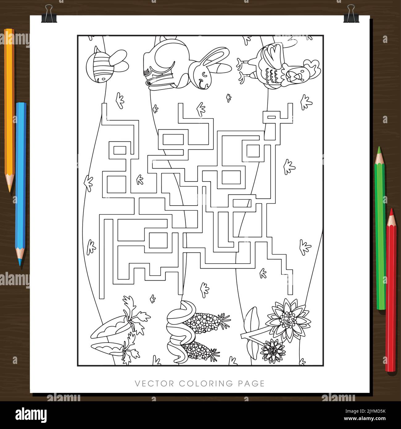 Coloring maze game hi-res stock photography and images - Alamy