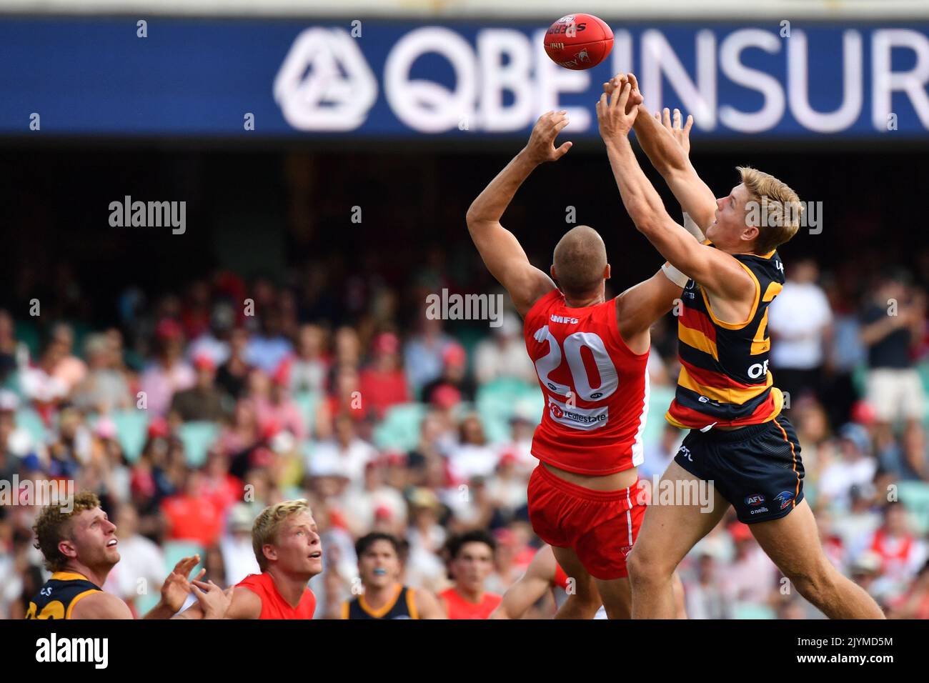 Sam Reid of the Swans and Nicholas Murray of the Crows during the Round ...