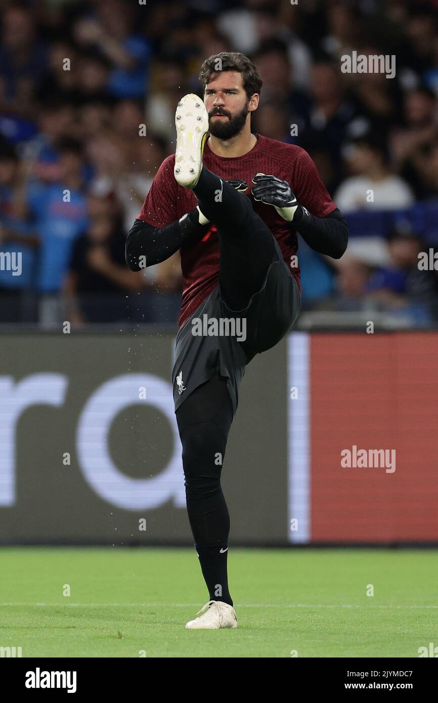 Alisson Becker of Liverpool FC prior to the Champions League Group A ...