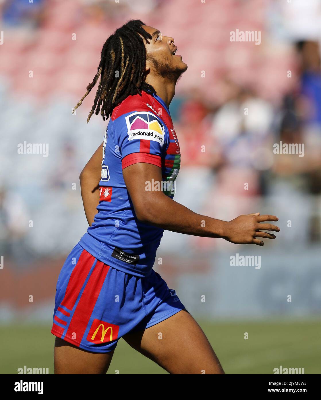Dominic Young warms up before the round 3 NRL match between the ...