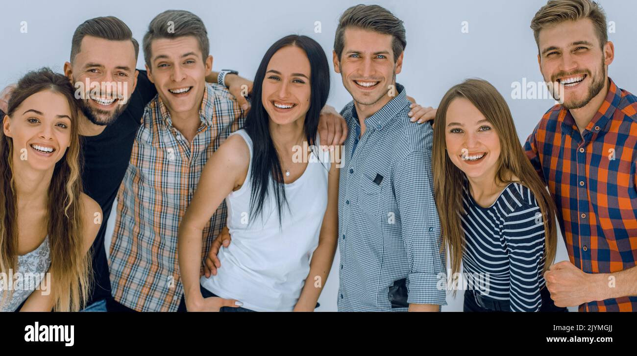 portrait of a cheerful group of young people Stock Photo - Alamy
