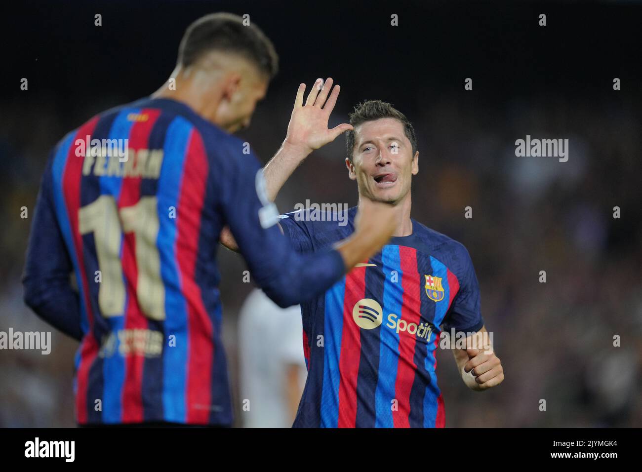 Ferran Torres of FC Barcelona celebrates after scoring goal with his ...