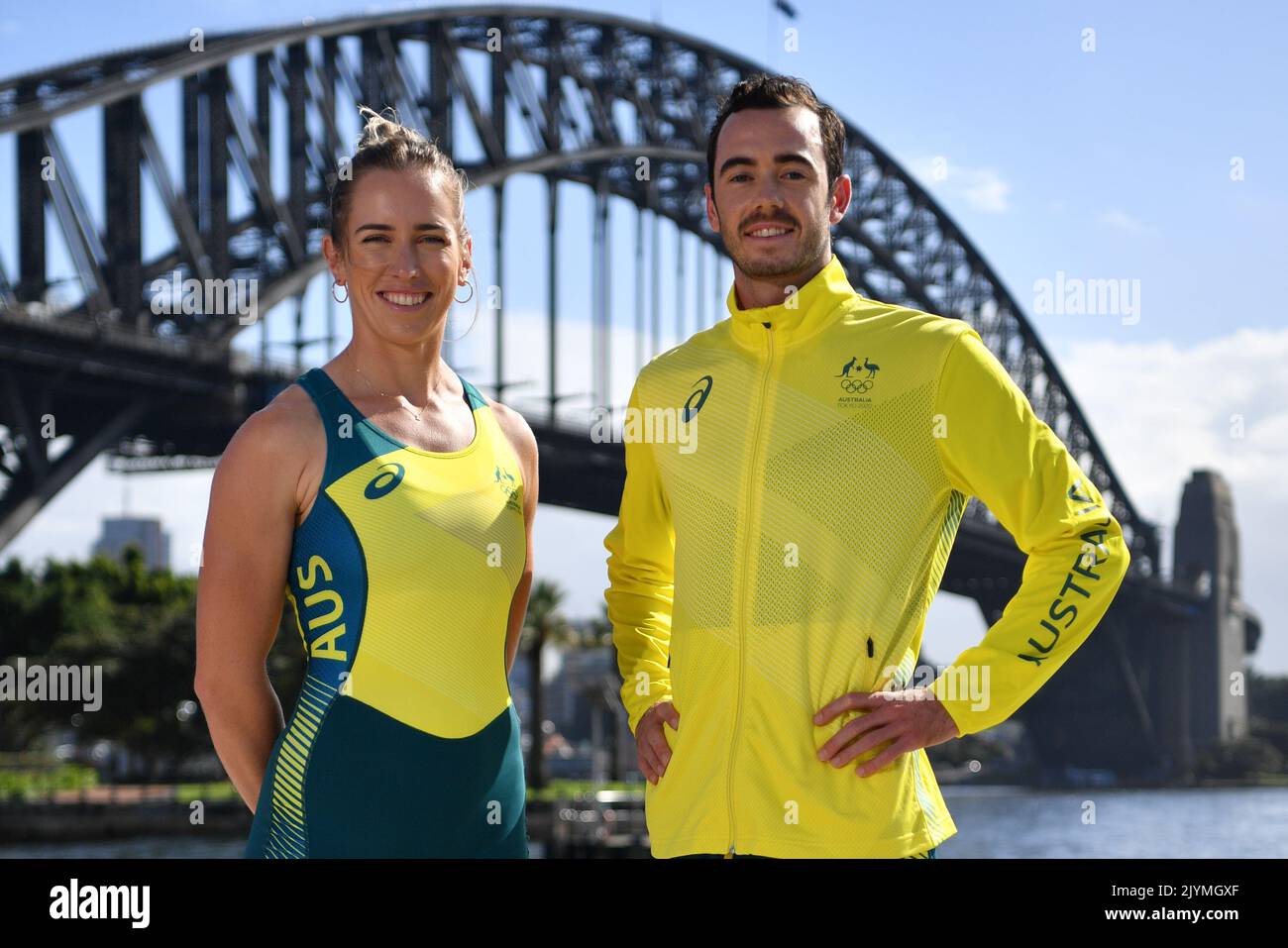 Olympians (lt-rt) Lucy Stephan (Rowing) and Jake Birtwhistle (Triathlon ...