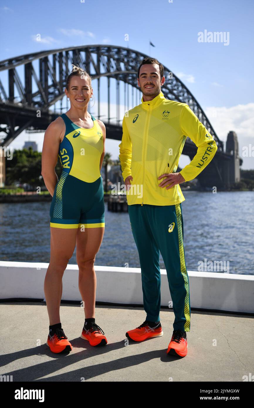 Olympians (lt-rt) Lucy Stephan (Rowing) and Jake Birtwhistle (Triathlon ...