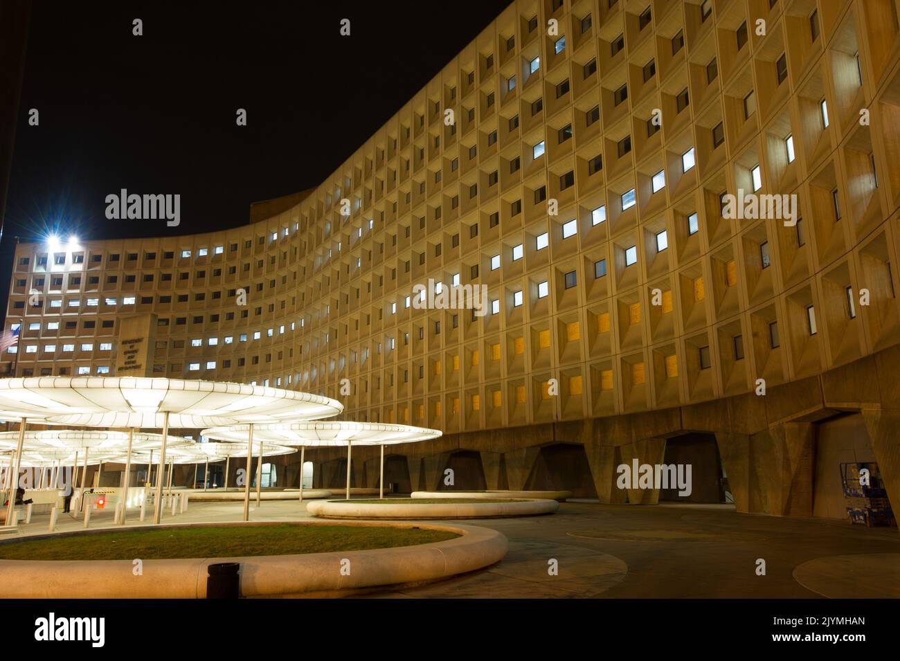 HUD headquarters building at night: Robert C. Weaver Federal Building ...