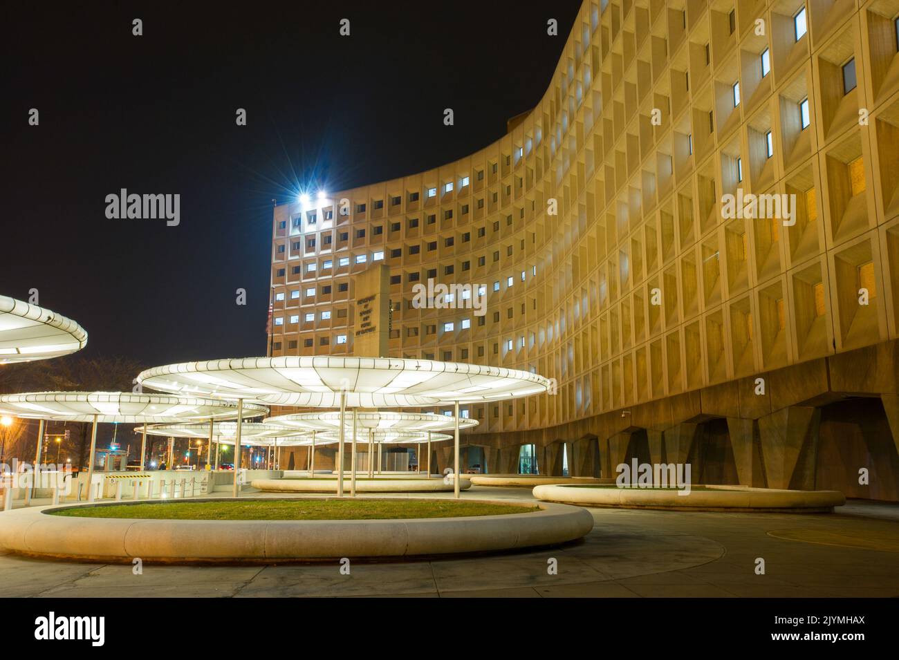 HUD headquarters building at night: Robert C. Weaver Federal Building ...