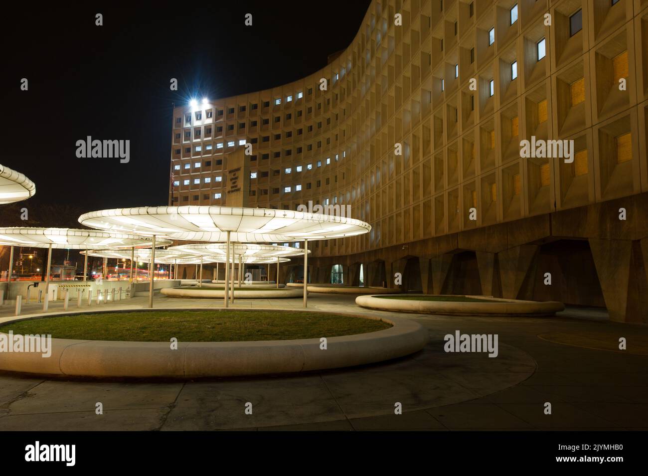 HUD headquarters building at night: Robert C. Weaver Federal Building ...