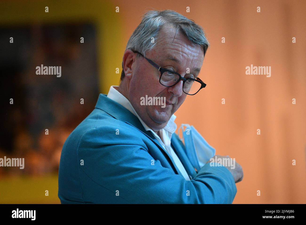 Victorian Health Minister Martin Foley speaks to the media during a ...
