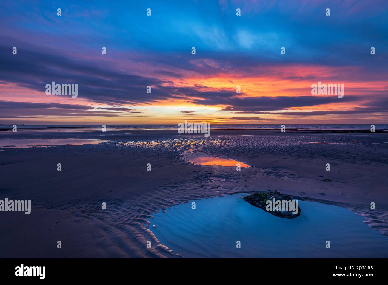 Ambleteuse beach at sunset, Opal Coast, France Stock Photo - Alamy