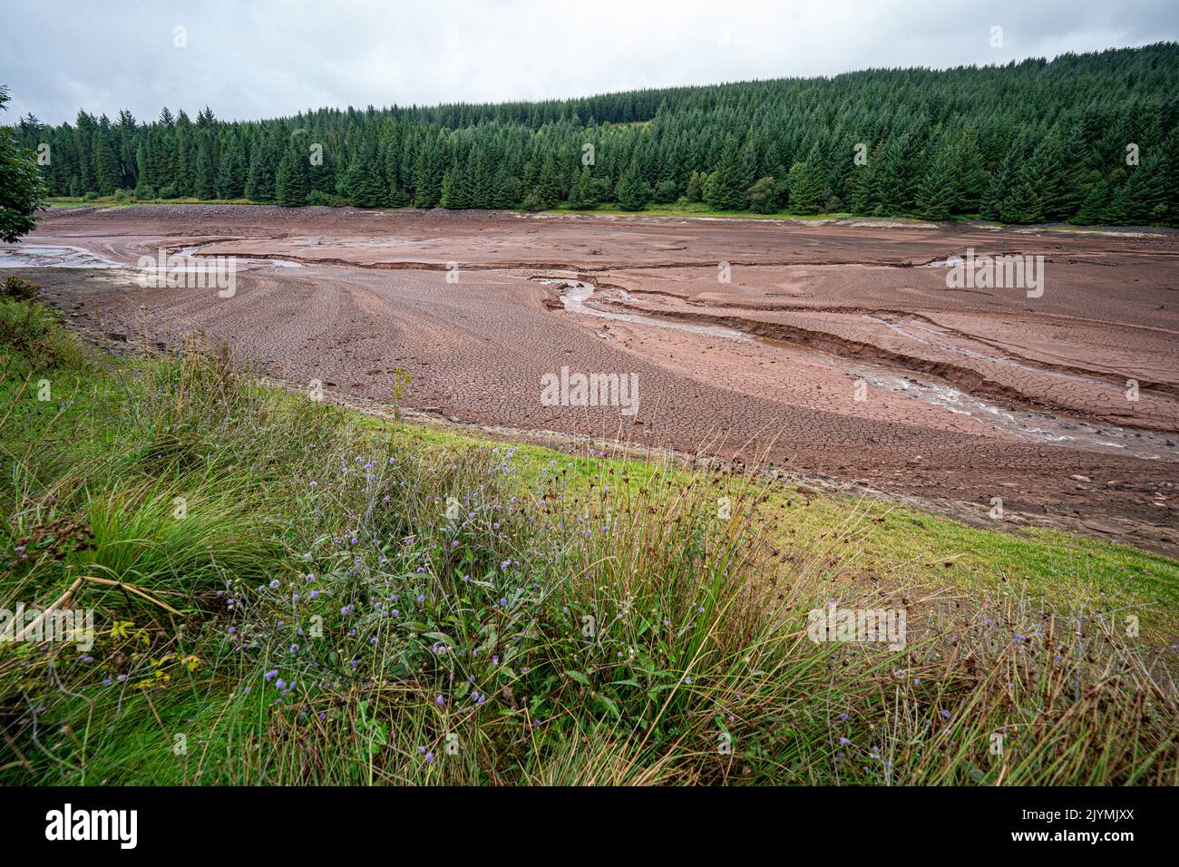 General views of Cantref Reservoir in Brecon Beacons National Park ...
