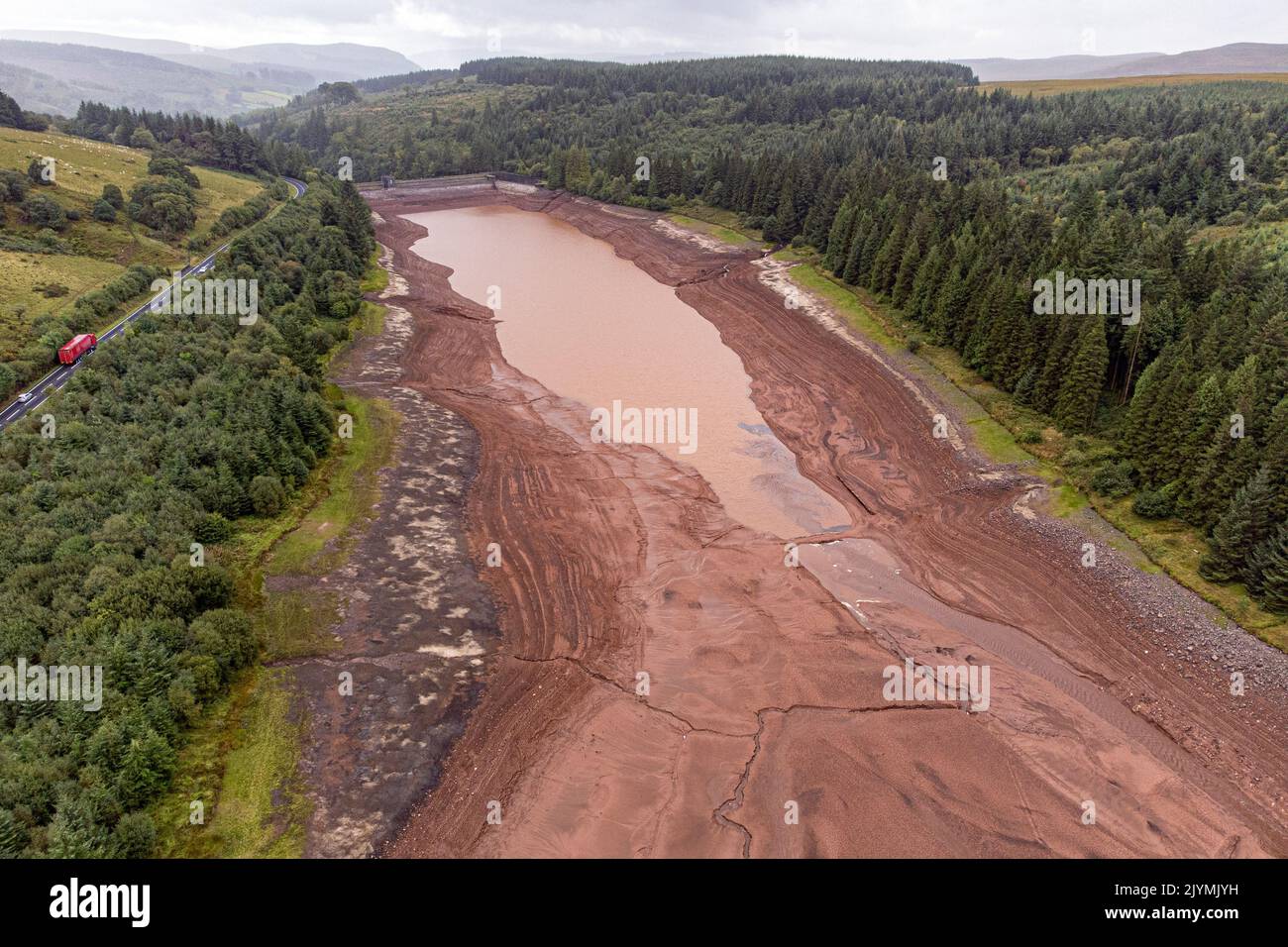 General views of Cantref Reservoir in Brecon Beacons National Park ...