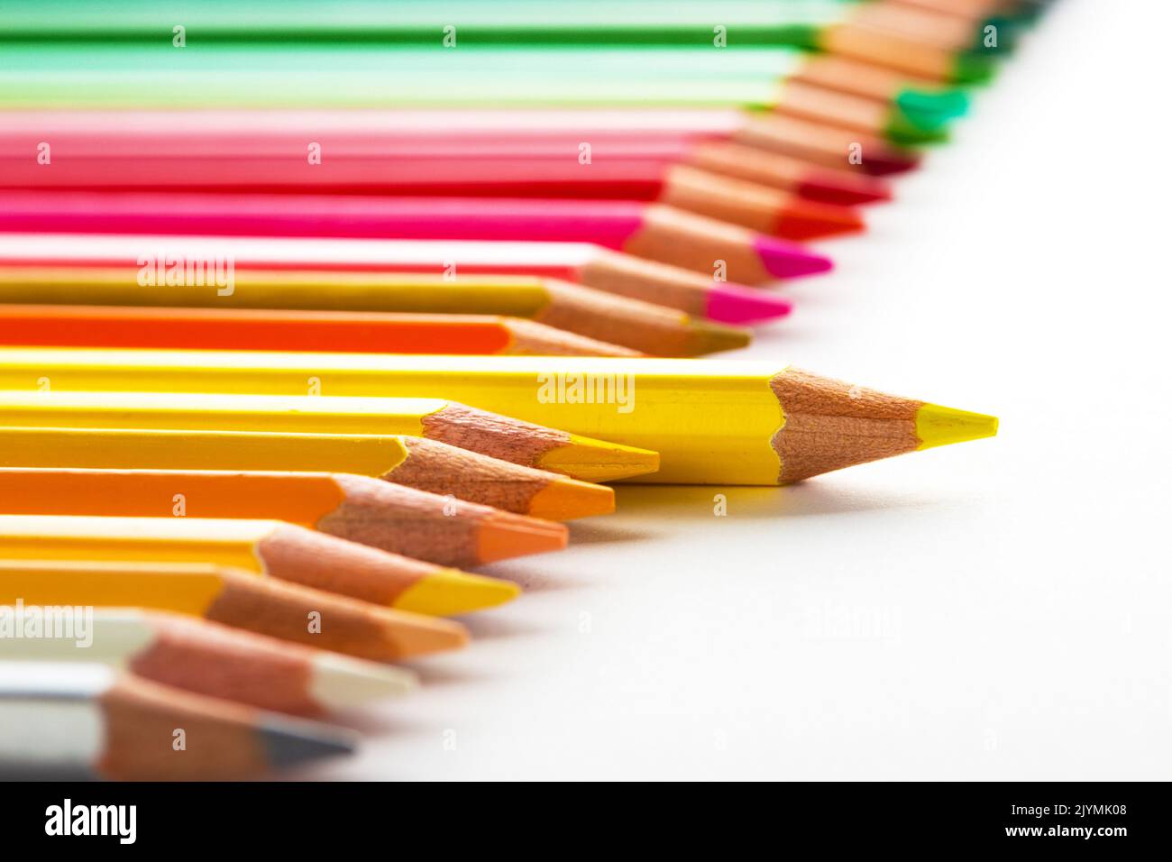 leadership concept with one pencil standing out of crowd of other ...