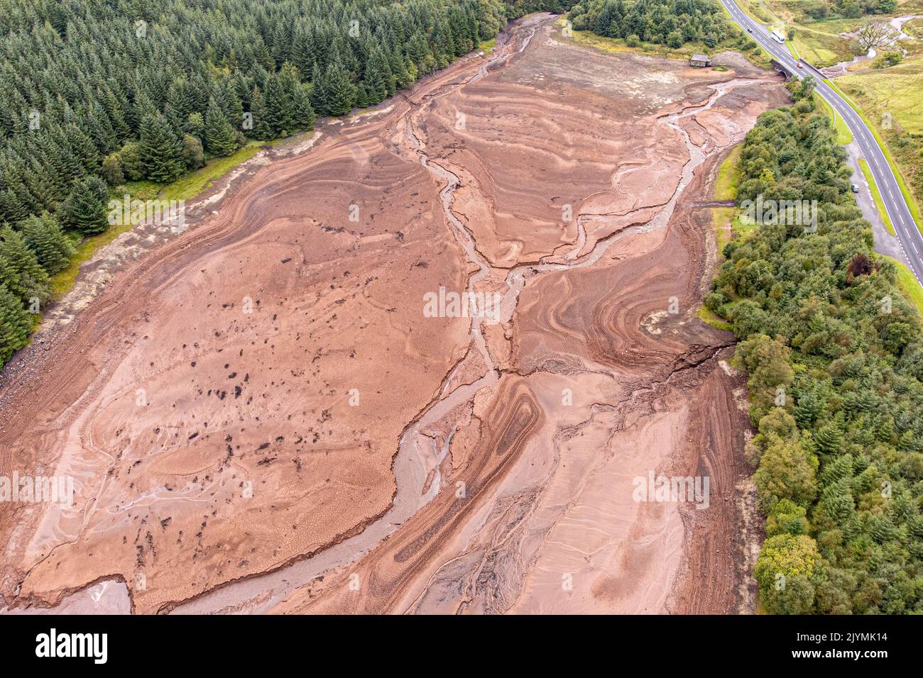 General views of Cantref Reservoir in Brecon Beacons National Park ...