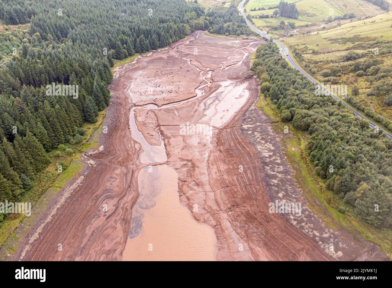 General views of Cantref Reservoir in Brecon Beacons National Park ...