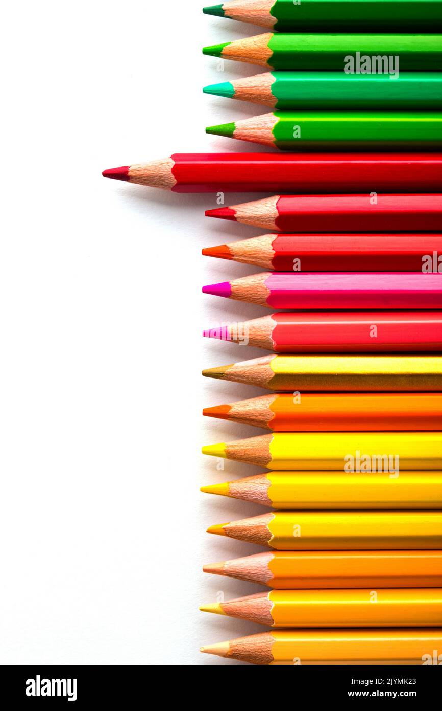 leadership concept with one pencil standing out of crowd of other ...