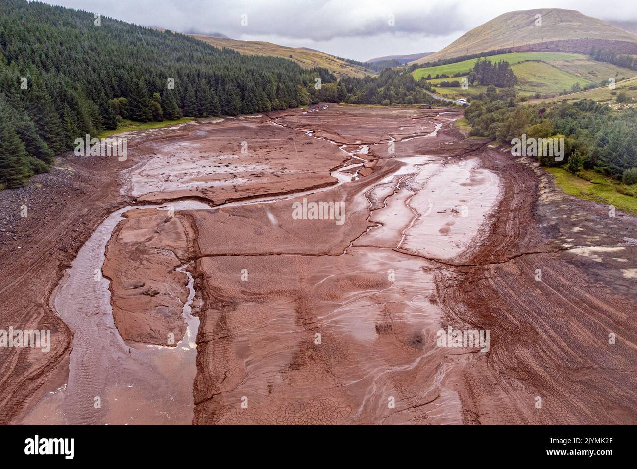 General views of Cantref Reservoir in Brecon Beacons National Park ...