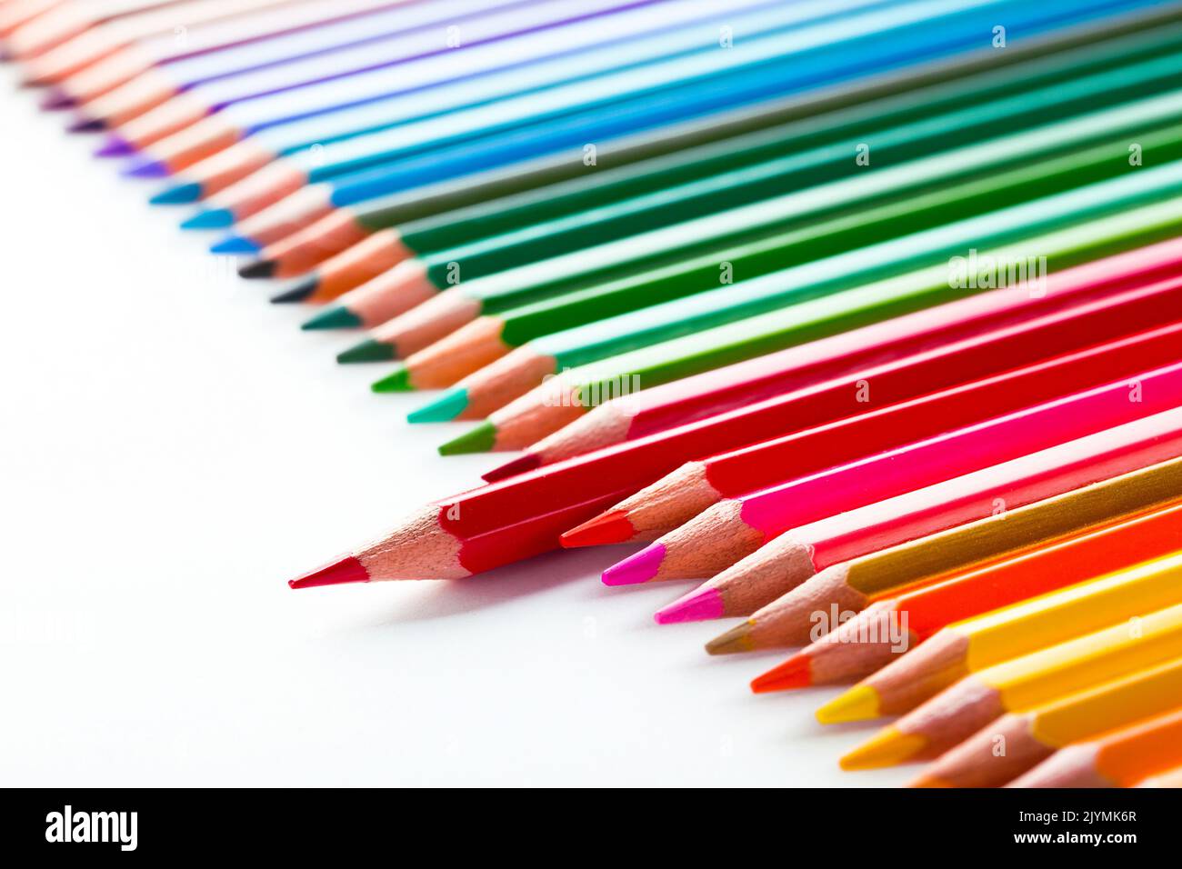 leadership concept with one pencil standing out of crowd of other ...