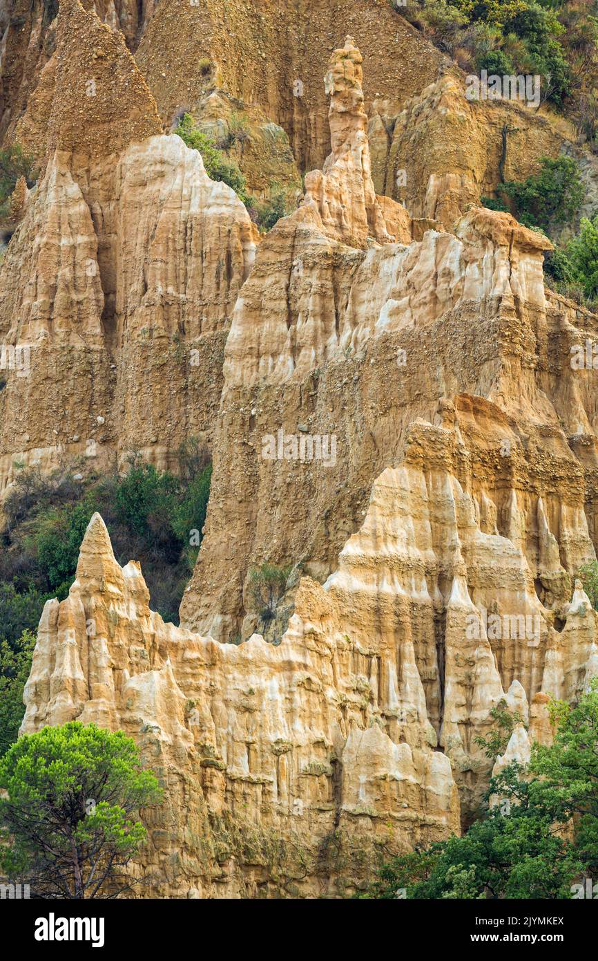 Detail of a ridge of the organs of Ille sur Têt and overview of their ...