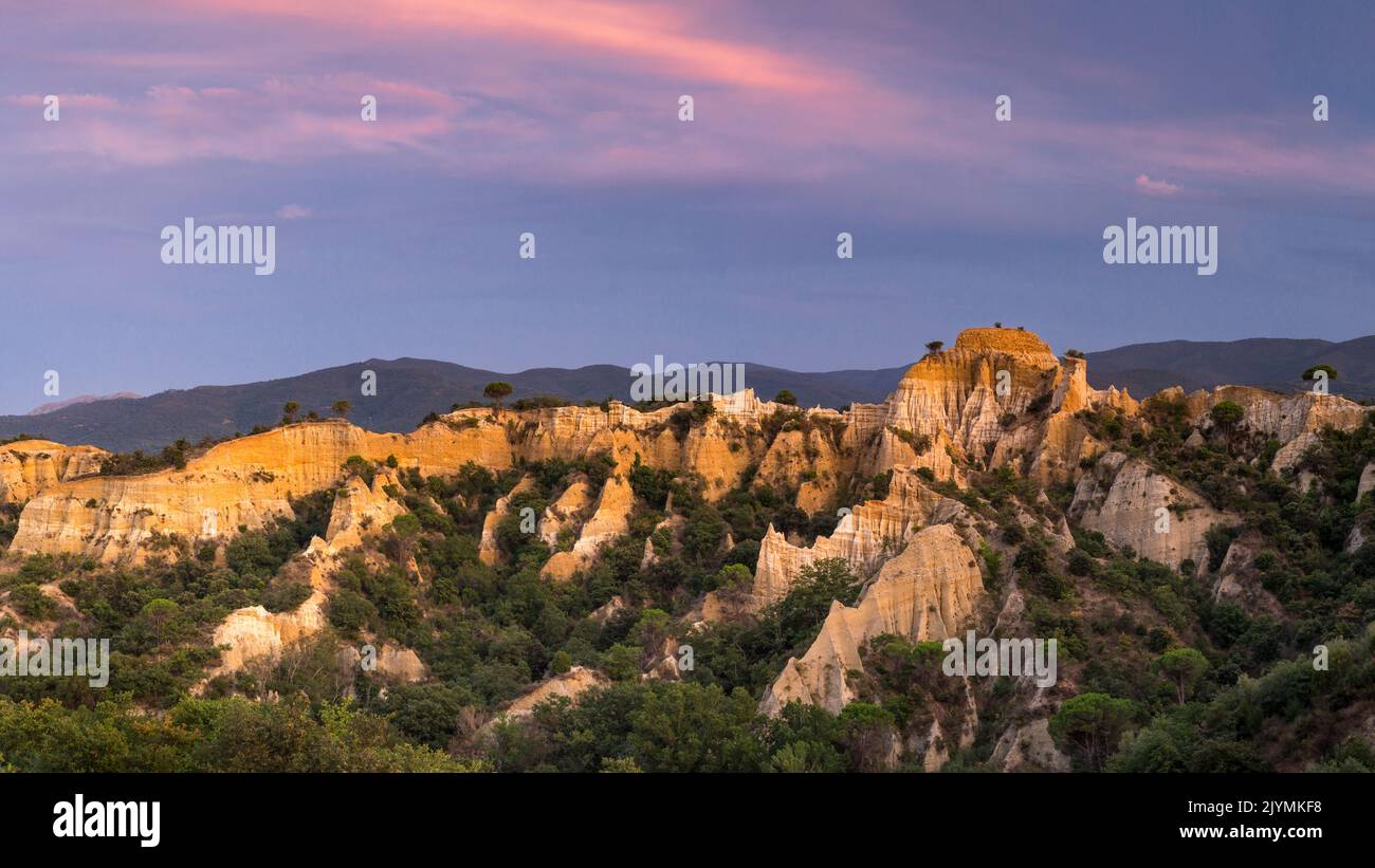Organs of Ille-sur-Têt at sunset, Pyrenees-Orientales, France Stock ...