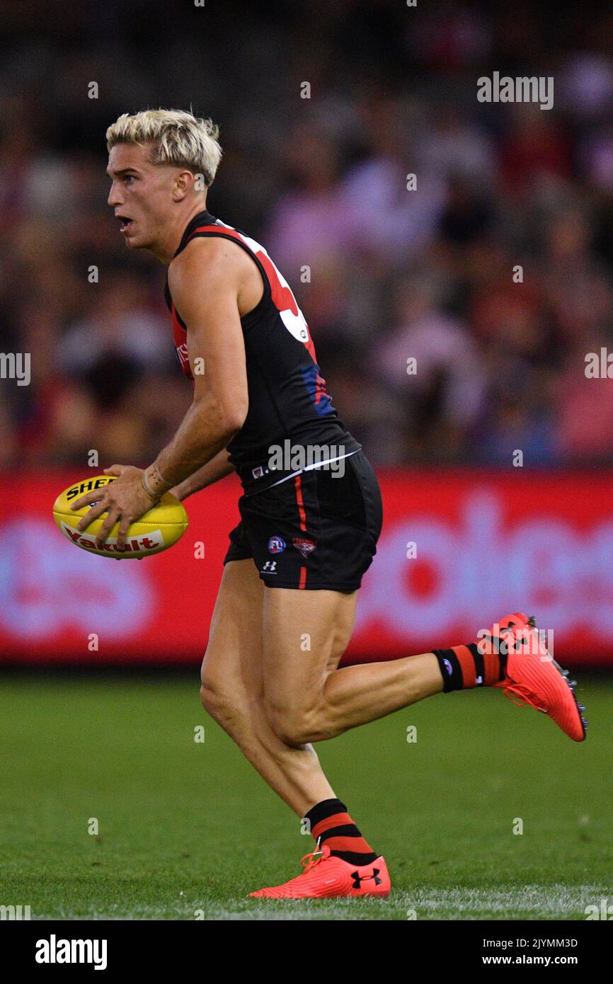 Matt Guelfi of Essendon Bombers in action during the Round 3 AFL match ...